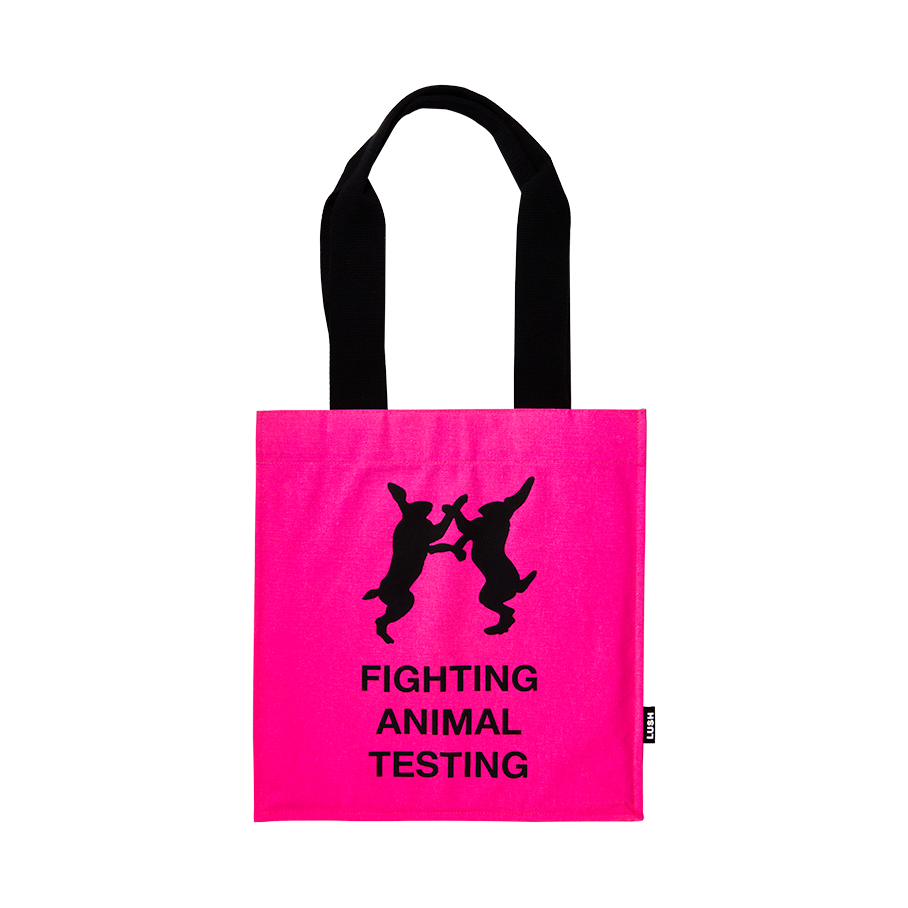 Fighting Animal Testing - Fluoro Pink Tote Bag | Lush Fresh Handmade ...