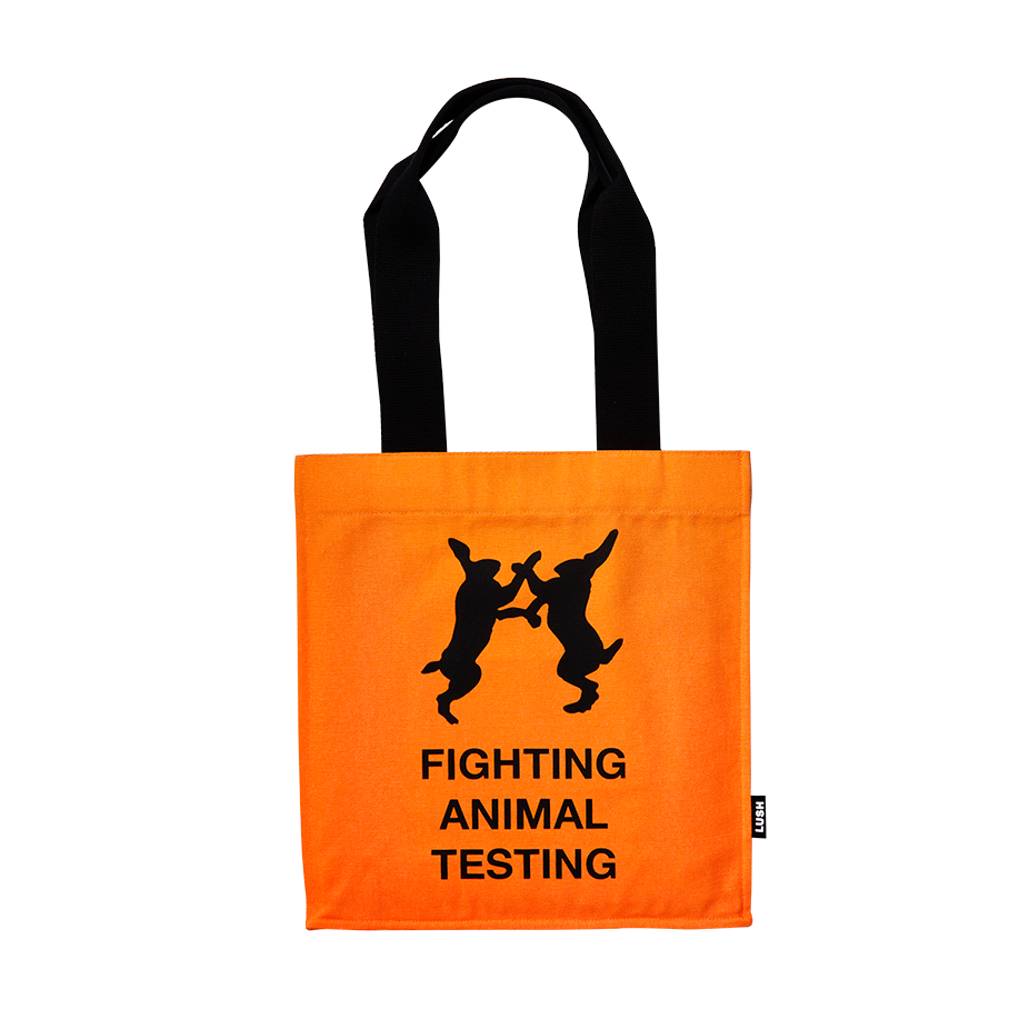 Fighting Animal Testing - Fluoro Orange Tote Bag | Lush Fresh Handmade ...